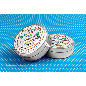 Thanks for a Great School Year Teacher Appreciation Thank You Sticker Labels, 40 2" Party Circle Stickers by AmandaCreation, Great for Envelope Seals & Gift Bags