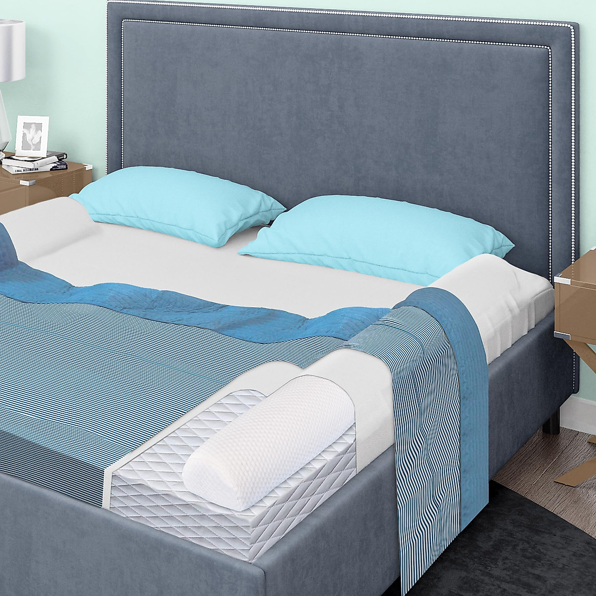 Primica Toddler Bed Bumper, 52 x 7 x 5 “ Bed Bumpers for Toddlers, Foam Bed Rail for Toddlers, Hypoallergenic Bed Bumpers for Queen, King, and Twin Bed (1)