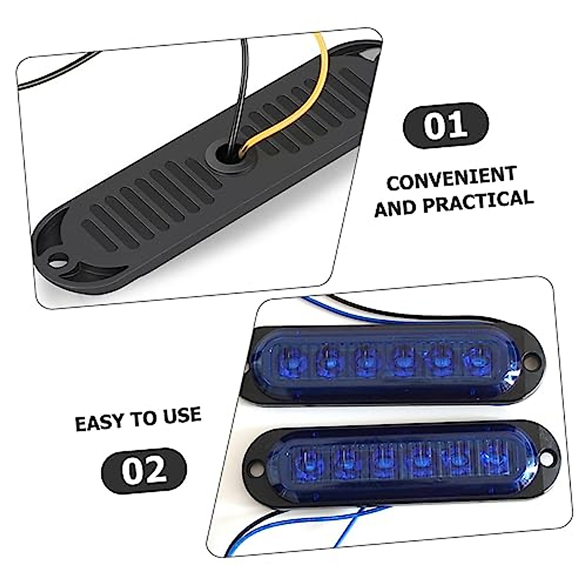 SUPVOX 2pcs marker lights for trucks trailer side marker lights Light for Truck Light for Camper police light bar LED trailer marker lights LED trailer lights headlights car abs