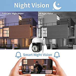SSYING 2PCS Surveillance Outdoor Security Cameras, 5G/2.4G Wi-Fi Wireless 1080P Dome Home Cam with Phone App, 360°View Pan/Tilt, Color Night Vision, 2-Way Audio, IP66 Waterproof, Motion Detection