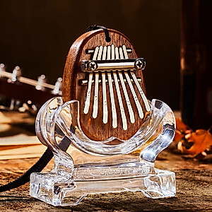 VEELU Custom 8 Key Mini Kalimba Thumb Piano with Your Name & Text, Portable Marimba Handmade Musical Instrument Beginner Kids Finger Piano Personalized Gifts for Girlfriend Valentine's Day Birthday