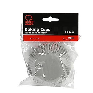 Chef Craft Classic Cupcake Liners, 50 Count, Gray