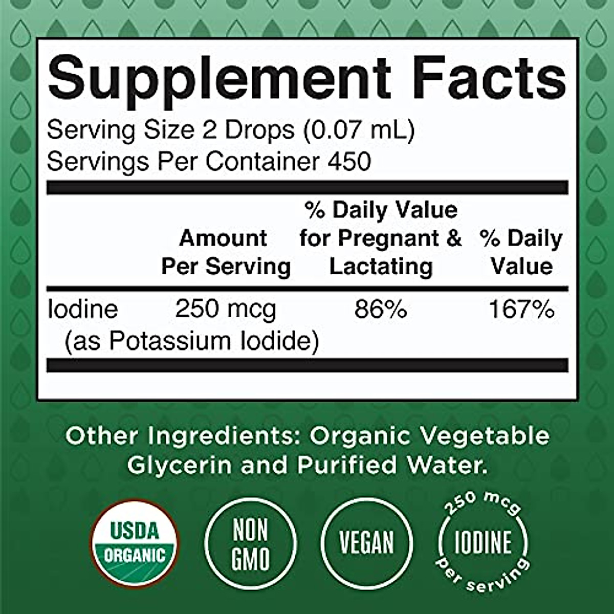 Potassium Iodide | Iodine Supplement | 1 Year Supply | Iodine Drops | USDA Organic | Nascent Iodine | Vegan | Packaging May Vary | 1 Fl Oz