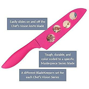 CHEF'S VISION Blade Keepers Protective Knife Covers for The Masterpiece Series Knives - Knives Not Included - Color Blade Sheaths for Kitchen Knives - Blade Guards to Protect Your Masterpiece Knives