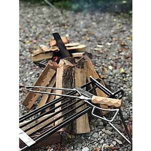 CAMPINGMOON Stainless Steel Fireplace Firewood Tongs MS-42