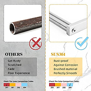 Kasxerku Towel Racks for Bathroom,Wall Towel Rack for Rolled Towels,Bathroom Wall Brushed Silver Stainless Steel Towel Rack,Wall Towel Storage, Bathroom Organization,Mounted Towel Rack