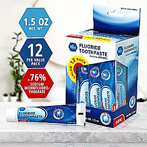 Medpride Travel Size Fluoride Toothpaste – Value Pack Of 12 Toothpaste Tubes 1.5 oz Each – Anticavity Toothpaste For Kids & Adults – Vegan Travel Toothpaste For Whiter Teeth And Fresh Breath