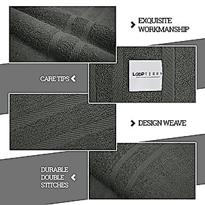 LOOP TERRY Bath Towel Set - 100% Cotton 6 Pack 24 x 46 Quick Dry Towels. Lightweight & Absorbent, 500 GSM Soft Towels use for Bath, Pool, Spa, Gym, Guest Bathroom, Ideal for Daily Drying