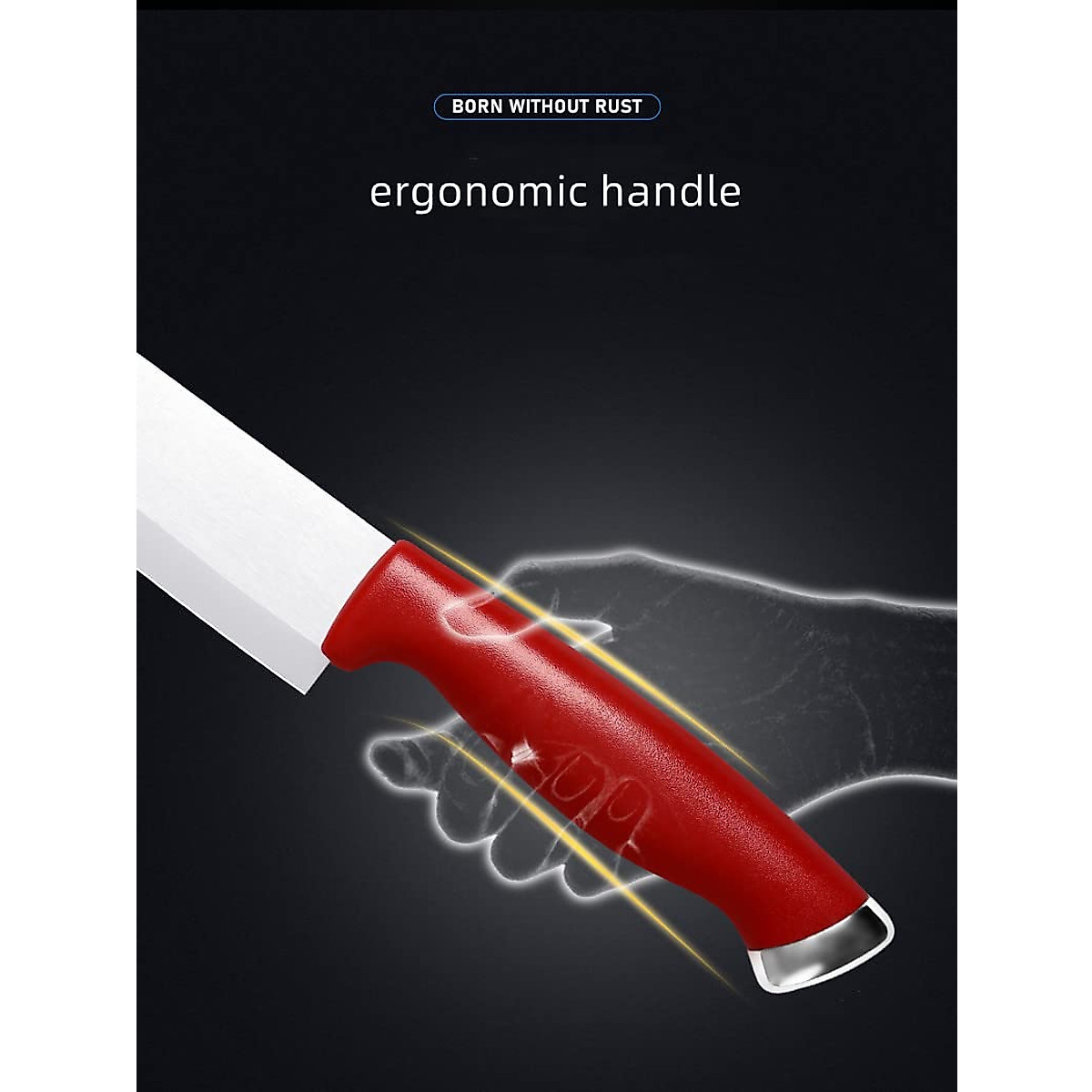 NEW Ceramic Knives With Covers 4 Pcs Quality Kitchen Knife Set with Stain Resistant 6 inch Chef Knife, 5 inch Steak Knife, 4 inch Fruit Knife, Peeler (Green)