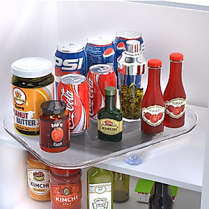 2PCS Kitchen Cabinet Organizer, Non-Skid 360 Rotating Lazy Susan, Pantry Organizers and Storage, Turntable for Refrigerator Organizing, Fridge Swivel Tray (10.2 X 13.8 inches),2pcs