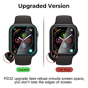 pzoz Compatible for Apple Watch Series SE2 /6/5 /4 /SE 40mm Case with Screen Protector Accessories Slim Guard Thin Bumper Full Coverage Matte Hard Cover Defense Edge for iWatch Women Men GPS (Black)