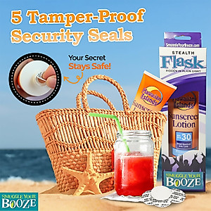 Smuggle Your Booze SPF30 Sunscreen Tube Bottles for Cruise - 10oz Leak-Proof Fake Hidden Plastic Empty Flask Liquor Disguise for Women | 5 Tamper-Proof Seals | Flasks for Cruises Ships, Beach, Concert