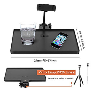 Phone holder Microphone Stand Tray, Clamp-On Rack Tray,Cell Phone Stand for Music Sheet,Compatible with Most Microphones Stands for Live Streaming,Karaoke, Recording