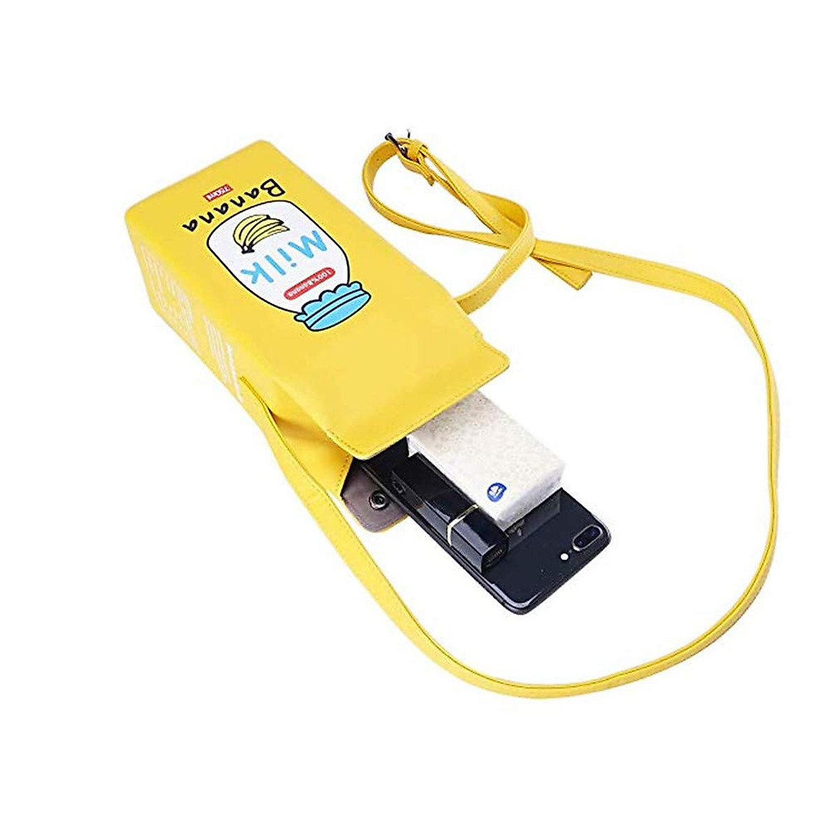 Topromise Small Crossbody Shoulder Bags for Women,Cellphone Wallet Banana Handbag Purse with Long Strap(Yellow)