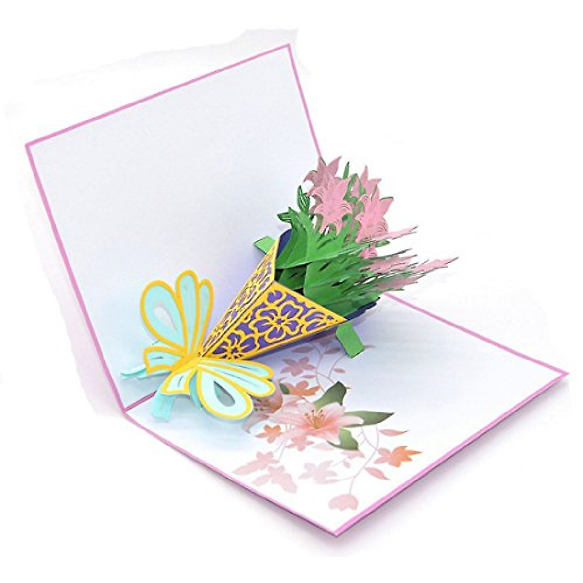 Flower Pop Up Cards 3D, Flower Greeting Card with Envelopes for All Occasions, Assorted 4 Flower Cards for Thanksgiving Birthday Christmas Valentine's Day Gift…