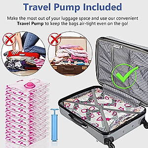 ROUTDOM Vacuum Storage Bags,Large Space Saver Vacuum Bags,Storage Bags Vacuum Sealed for Bedding,Comforters,Clothes,Blankets,Pillows with Hand Pump for Travel (Jumbo 10 Pack)