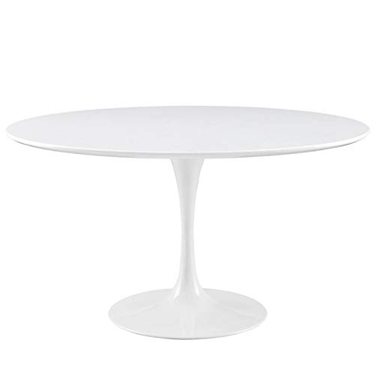 Hawthorne Collections Mid-Century Mordern 54" Round Dining Table Pedestal Base in White