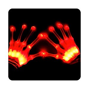 COTRUERE Led Gloves Light Up Cool Finger Toys Christmas Halloween Birthday Party Rave Flashing Gifts for Kids Teens Adults (red)