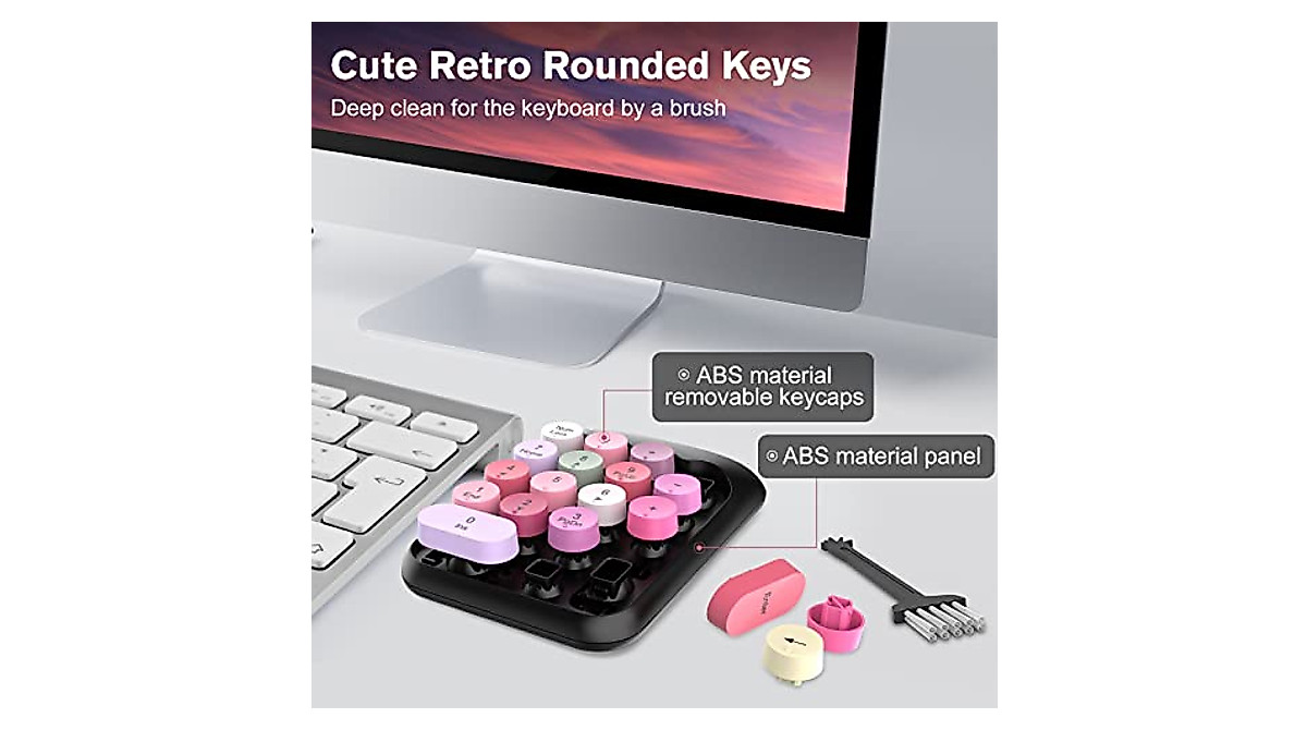 PINKCAT Wireless Numeric Keypad for Laptop & PC - Silent & Portable