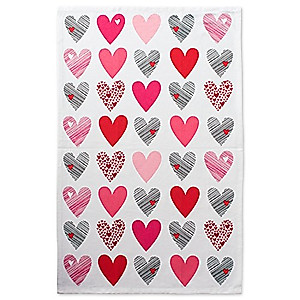 DII Valentine's Day Collection Kitchen, Dishtowel Set, 18X28", Hearts Collage, 2 Piece