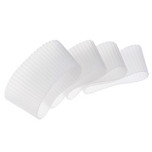 MECCANIXITY Mug Sleeves, Heat Resistant Protective Anti-Slip Cup Silicone Covers Water Bottle Boots, Clear Pack of 4
