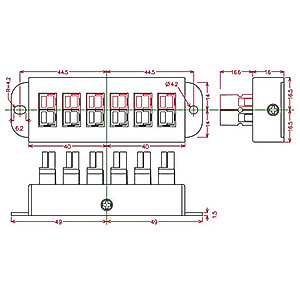 Chunzehui F-1011 6-Position 45A Power Pole Distribution Block Module, Connector Power Splitter Distributor Source Strip.
