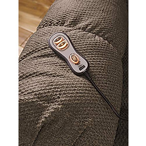 Signature Design by Ashley Drakestone Tufted Manual Rocker Recliner with Lumber Heat and Massage, Light Brown