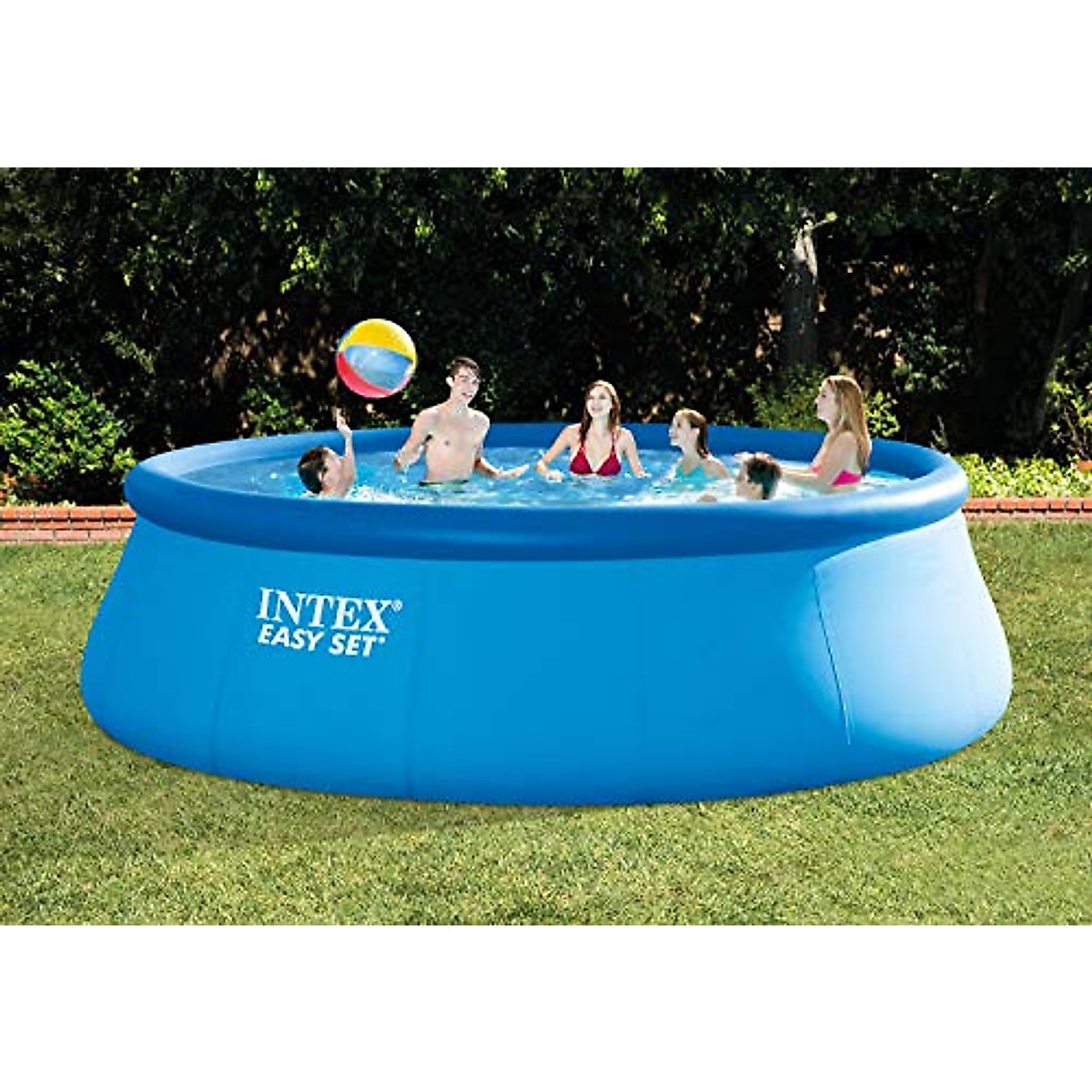 Intex 15ft x 48in Easy Set Above Ground Inflatable Pool w/Pump and Solar Cover