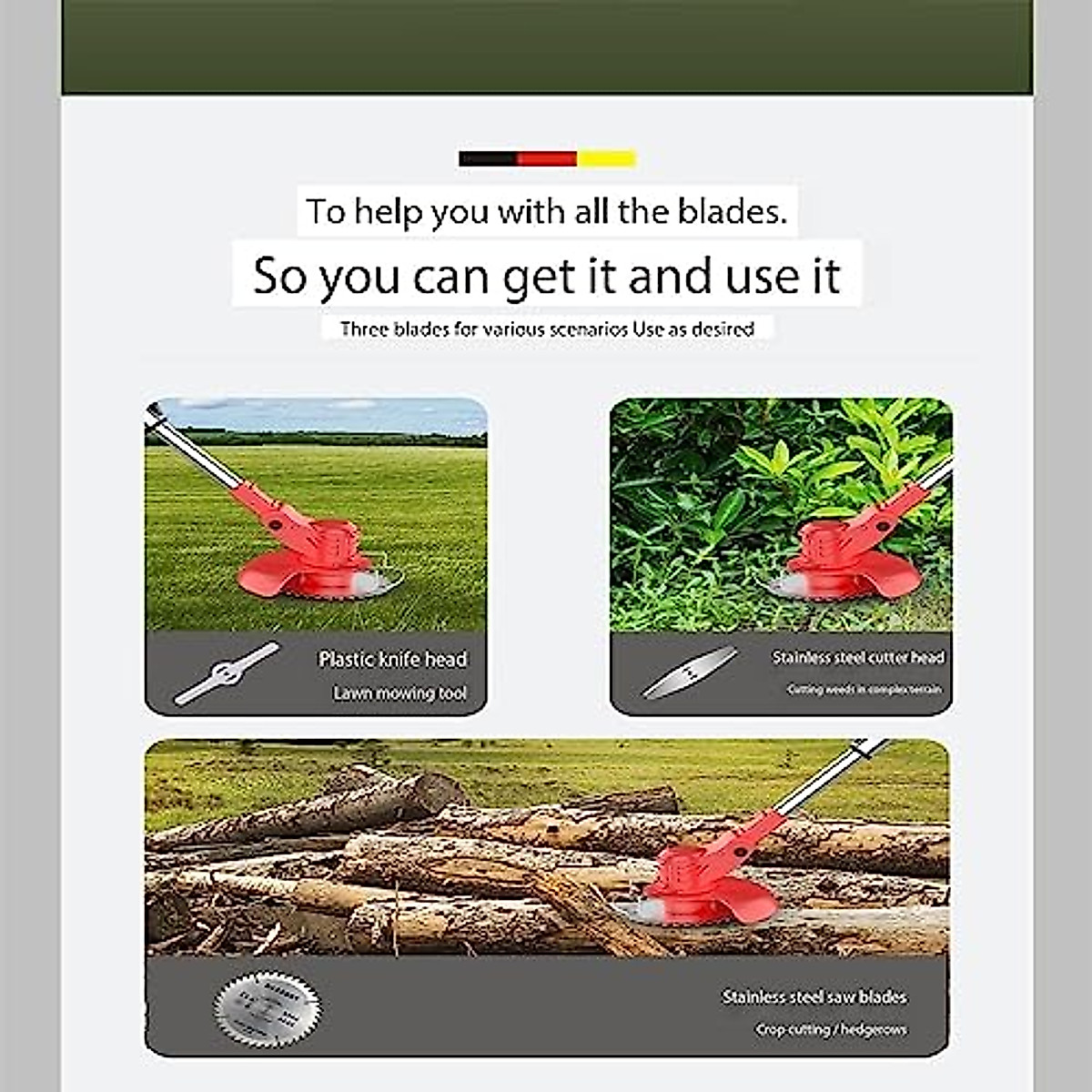 Convenient Mowing Tool, Flexible Extension Design, 1220mm Extension Length, Mowing Grass Without Leaving Any Dead Ends, Beautify The Lawn in All Aspects