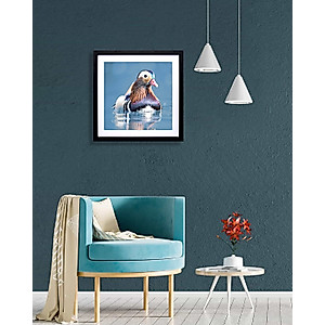 ZZFQXZ 18x18inch Diamond Painting Frame for Diamond Art Painting 16x16inch Display Pictures 16x16inch/40x40cm With Mat or 18x18inch/45x45 cm Without Mat , Wood Square Wall Photo Frame Black (ZK007)