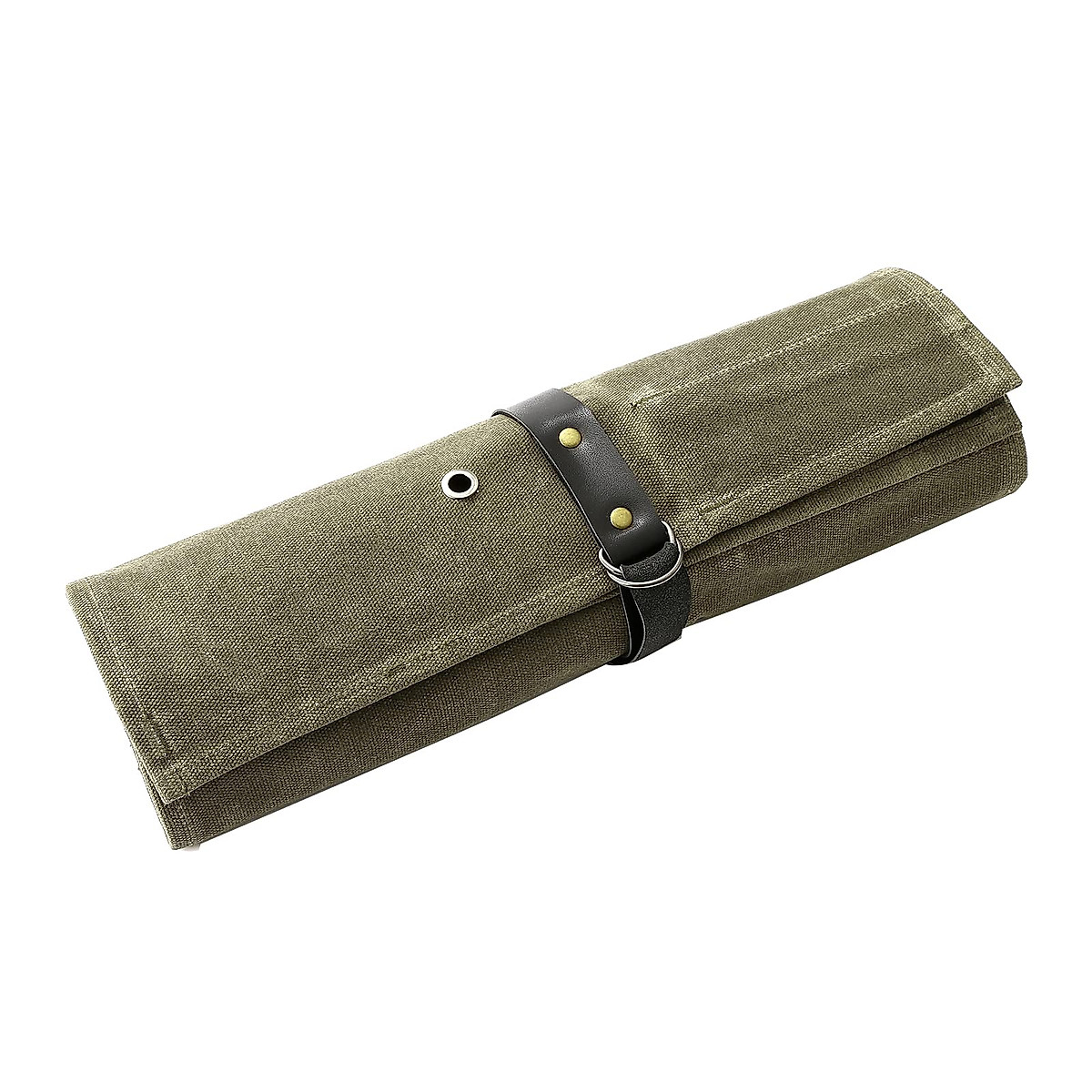 Chef Knife Roll Bag, 9 Pockets Canvas Knife Case, Knife Bag, Knife Wrap Wallet, Cutlery Knife Pouch Holders Protectors for Chef Knives Kitchen Utensils, Tool Roll (Army Green)