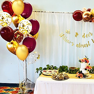 Maroon Gold Graduation Party Decorations 2024/Burgundy Gold Balloons/30pcs Burgundy Gold Birthday Women Maroon Gold Wedding/Fall Bridal Shower Decorations FSU Graduation