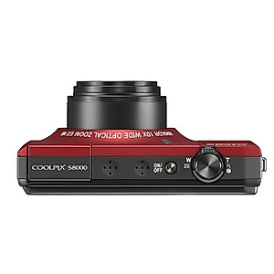 Nikon Coolpix S8000 14.2 MP Digital Camera with 10x Optical Vibration Reduction (VR) Zoom and 3.0-Inch LCD (Red)