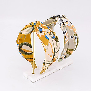 BEGOOD Headbands for Women Tropical Womens Knotted Wide Headband Fashion Head Bands Fashion Cross Knot Hairband Turban Hair Accessories for Girls 2Pcs