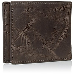 Fossil Men's Derrick Leather RFID-Blocking Bifold Passcase with Removable Card Case Wallet, Dark Brown, (Model: ML3771201)
