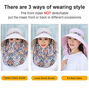 Women Sun Protection Hat Ponytail Neck Face Flap Cover Garden Summer Hats Travel Outdoor Fishing Visor Cap Chin Cord Sports M9099-mise