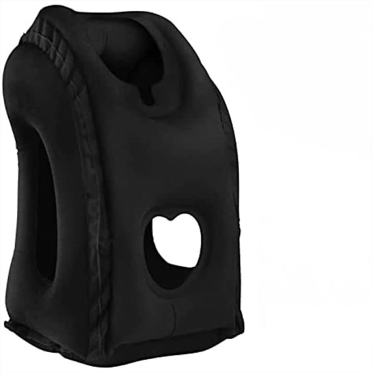 PVC Inflatable Travel Pillow Portable Headrest Chin Support Cushions for Airplane Plane Car Office Rest Neck Nap Pillows,Black