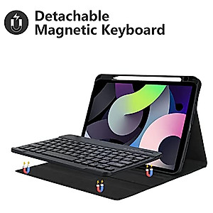 FUWANG iPad Pro 11 inch Case with Keyboard, iPad Air 5th/4th Generation Case with Keyboard, Detachable Keyboard with Pencil Holder Cover for iPad 11" (4th/3rd/2nd/1st Gen) Black 11 Keyboard