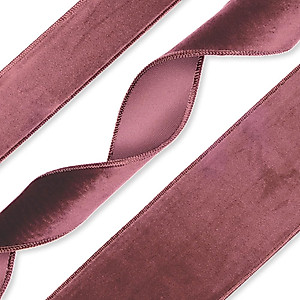 FloristryWarehouse Dusky Pink Christmas Velvet Fabric Ribbon 2 inches Wide on 9 Yards roll. Wired Edge