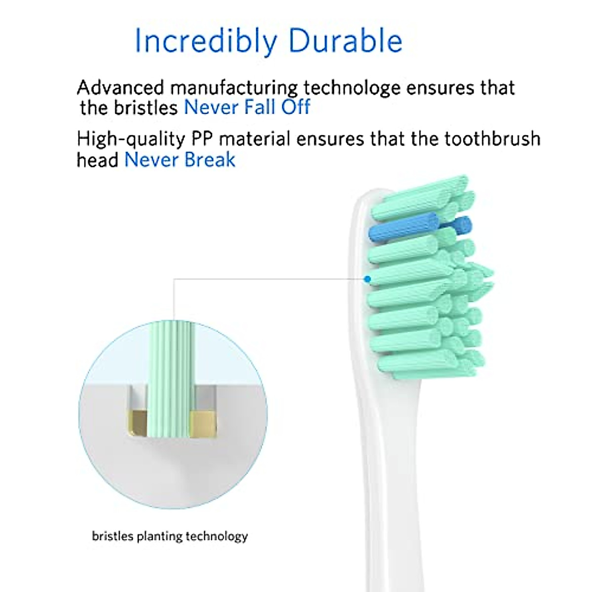 Replacement Toothbrush Heads Compatible with Philips Sonicare Screw-on E-Series Electric Rechargeable Toothbrush, Precision Clean Toothbrush Heads Refills, 6 Pack