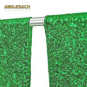 6 Panels Green Backdrop Curtains 2FTx8FT Glitter Green Party Backdrop for Baby Shower Photography Stage Wedding Party Stage Decorations
