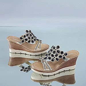 Women'Sandanls Thick Chunky Heeled Slippers Buckle Open Toe Lazy Slip On Female Casual Shoes for Summer Ankle Strap Battle Outdoor Dress Wide Feet Trendy Non Slip Wide fluffy tennis F41-Orange