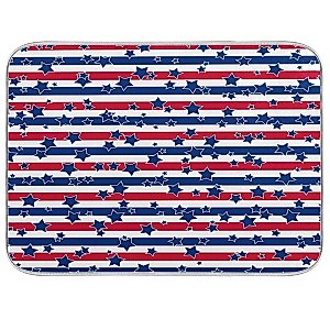 Dish Drying Mat American Stars And Stripes Kitchen Counter Mat Dishes Pad Dish Mats for Drying 4th Of July, Reversible, Super Absorbent 18x24
