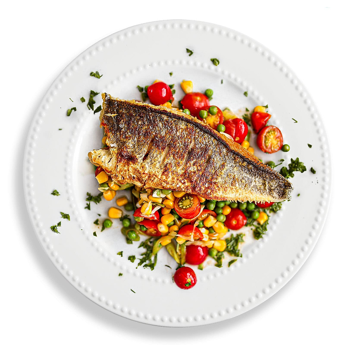 Wareland Refined Crisscross Appetizer Plates Set of 6 & 10.5 inch 2 Pieces Embossed Dinner Plates