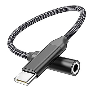 USB C to 3.5mm Headphone Adapter, Type C to Aux Audio Dongle Cable Cord for Pixel 5 4 3 XL, Samsung Galaxy S21 S20 Ultra S20+ Note 20 10 S10 S9 Plus,iPad Pro, OnePlus 8T