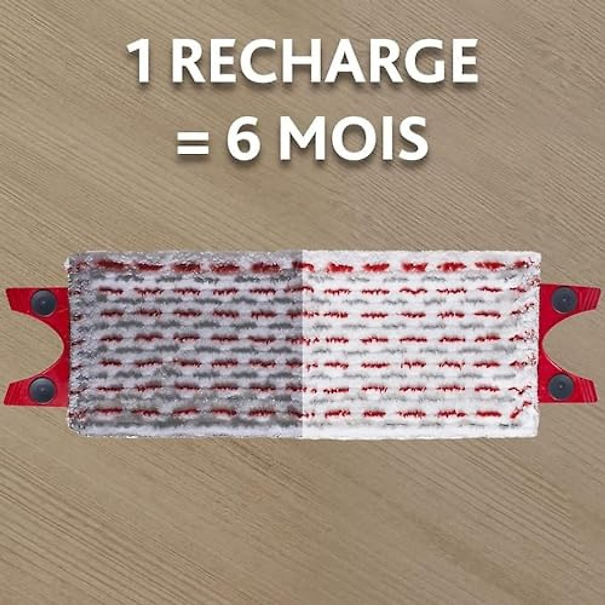 Vileda UltraMax Flat Mop Refill, 1 Count (Pack of 1), White/Red