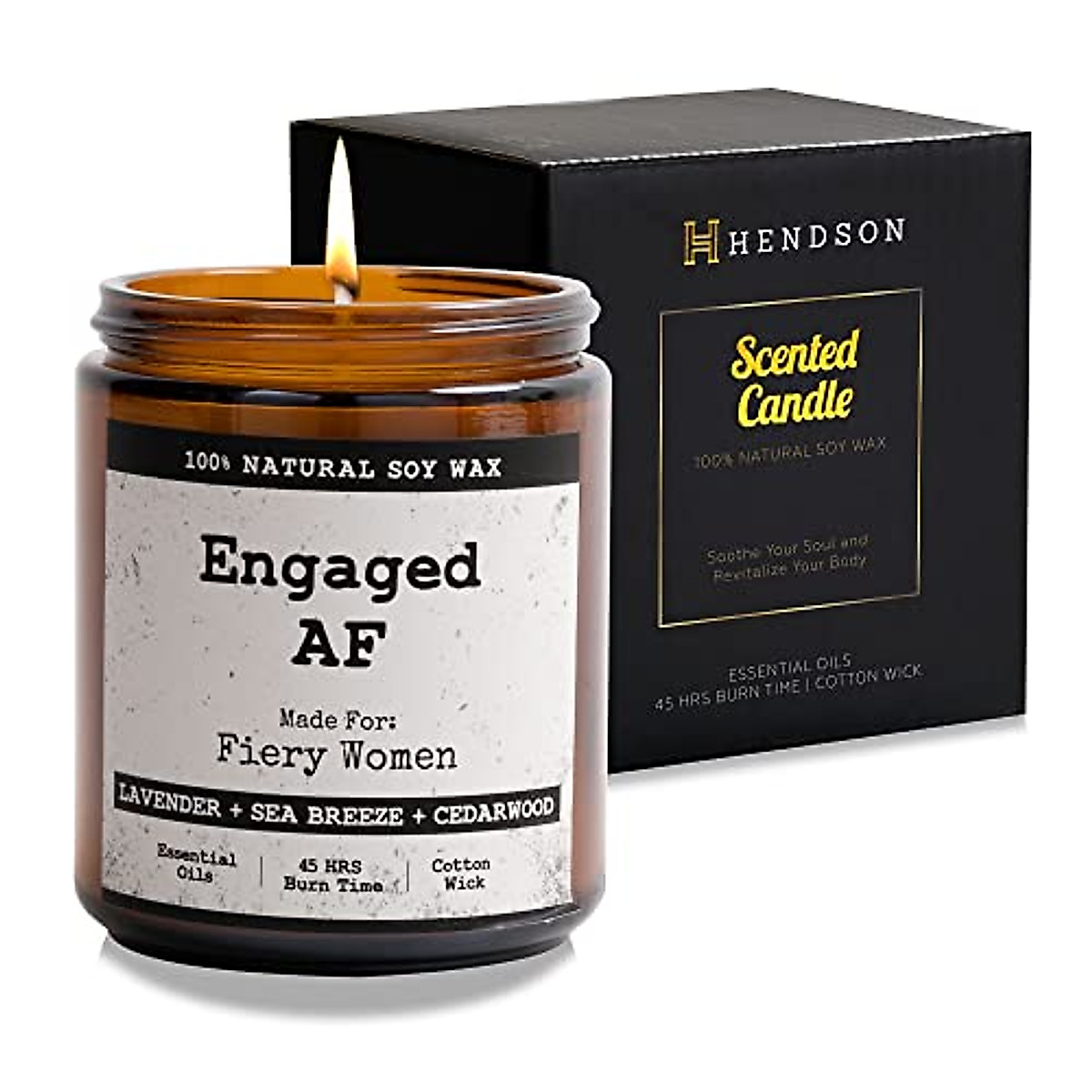 Engagement Gifts for Women - Wedding Candle, Bridal Shower, Bachelorette Party Gift for Bride to Be - Christmas Present for Engaged Couple Fiance, Couples Gift - Hendson Scented Candles
