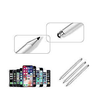 Tek Styz Pro Stylus Capacitive Pen Upgraded Works for Plantronics BackBeat FIT 3100 with Custom High Precision Touch Full Size 3 Pack! (Silver)