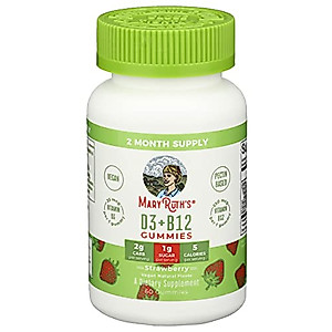 Vitamin D3 + Vitamin B12 | 2 Month Supply | Vitamin D & B12 Vitamin Supplements for Adults & Kids | Supports Bone Health | Promotes Energy Boost | Vegan | Non-GMO | Gluten Free | 60 Servings