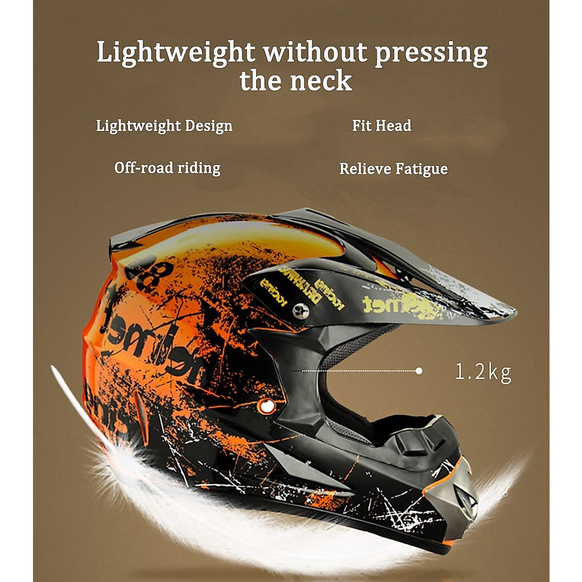 Adult Dirt Bike Motocross ATV Bluetooth Motorcycle Helmet, Youth Kids Four Wheeler Off-Road Mountain Bikes MTB MX Racing Crash Helmets DOT Approved Outdoor Sport Protective Helmet -B-Small